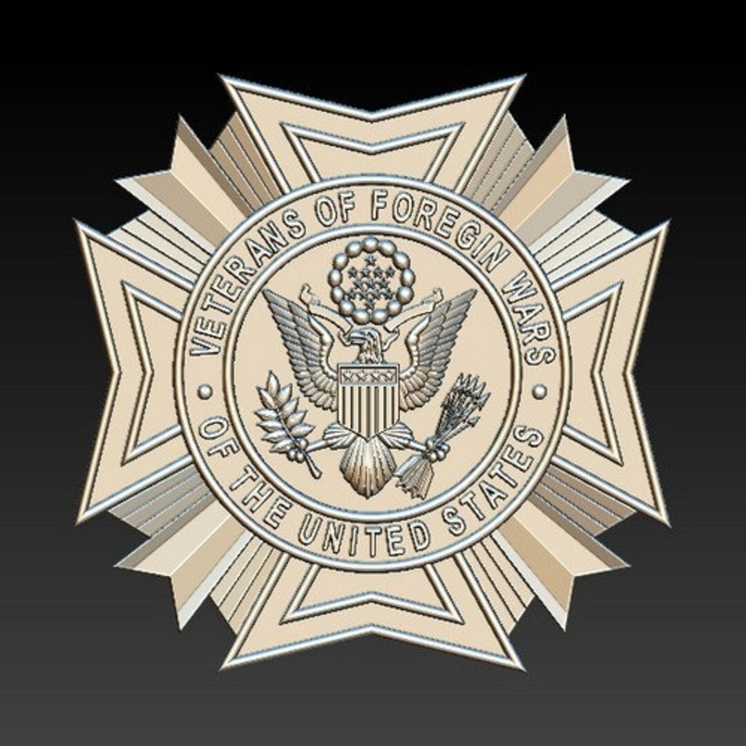 3D STL File for CNC - Badge Veterans USA - Etsy