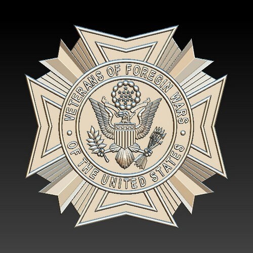 3D STL File for CNC Badge Veterans USA - Etsy