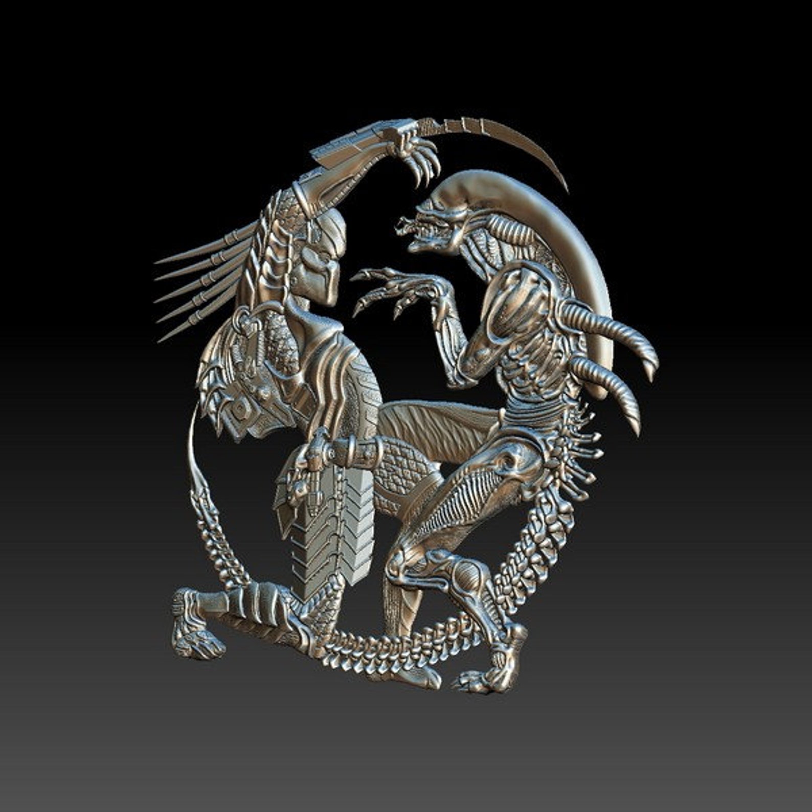 3D STL Model for CNC - Aliens Vs Predator - Etsy