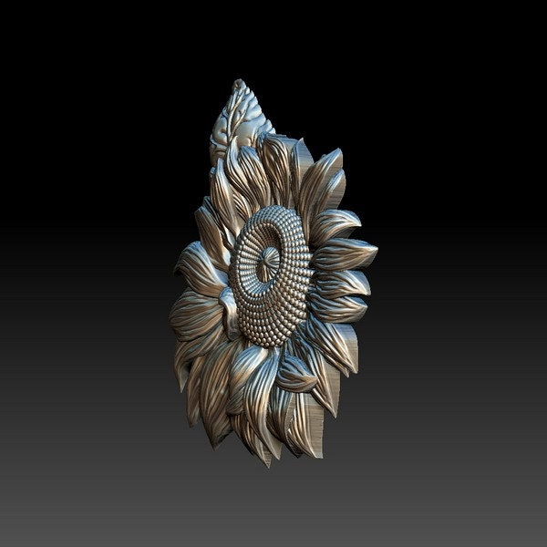 3D STL File for CNC Sun Flower - Etsy