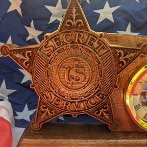 Custom Police Badge Shelf/desktop Clock With Pen Holder - Etsy