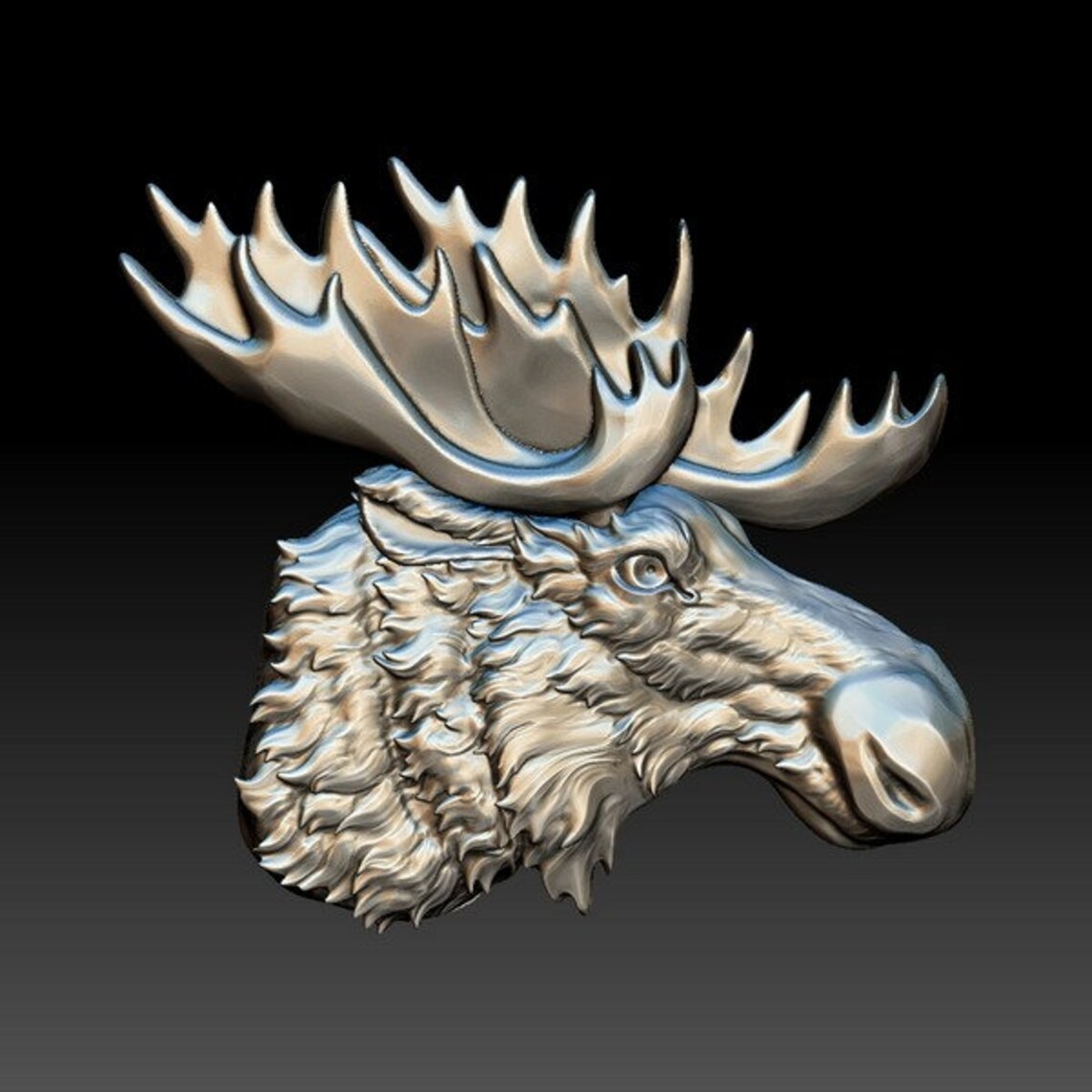 3D STL File for CNC Moose Head V2 - Etsy
