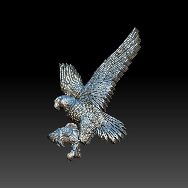 3D STL File for CNC Falcon With Fish - Etsy