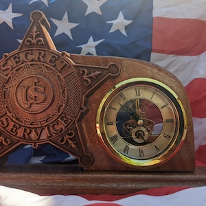 Custom Police Badge Shelf/desktop Clock With Pen Holder - Etsy
