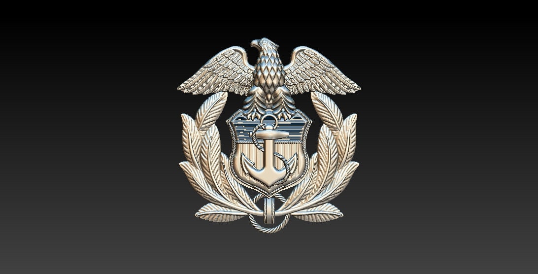 3D STL File for CNC Badge Eagle With Anchor - Etsy