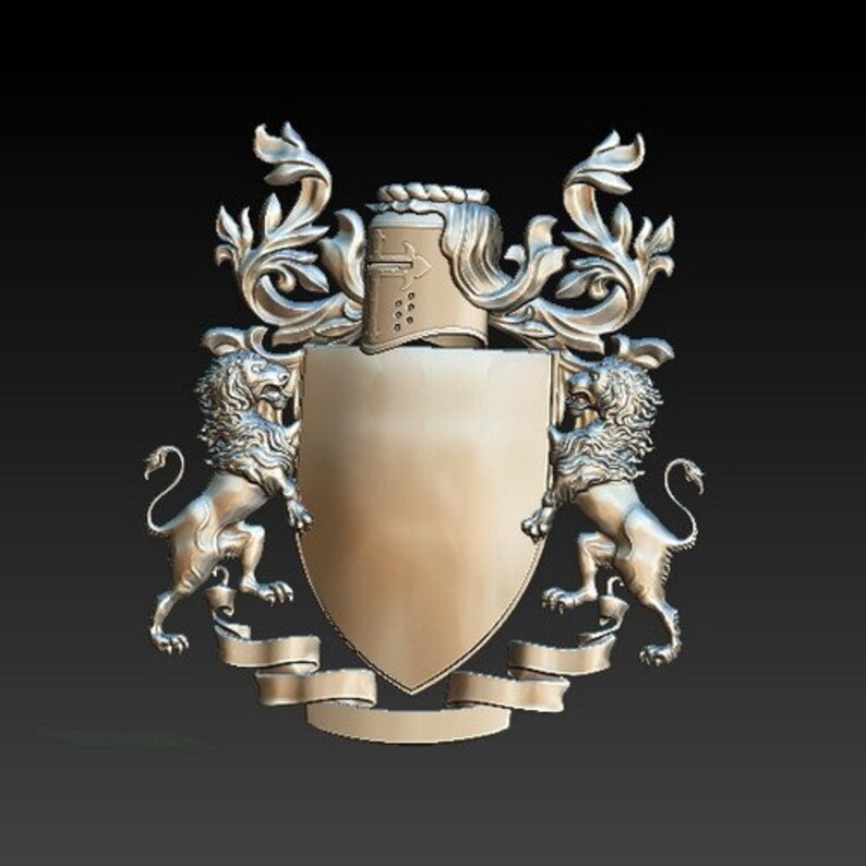 3D STL Model for CNC Shield With Lions - Etsy