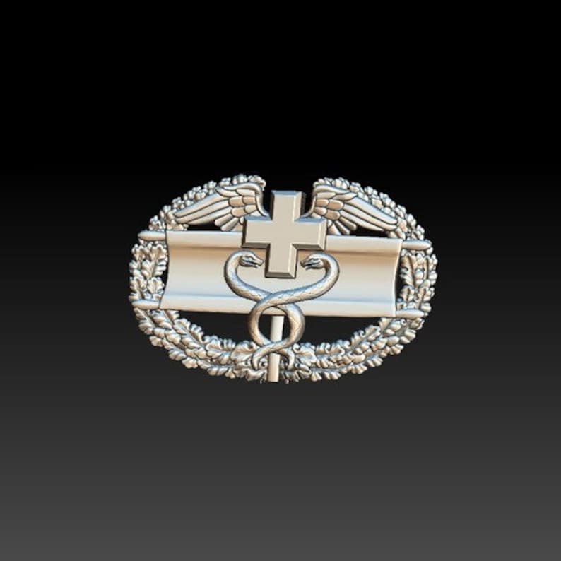 3D STL File for CNC Army Combat Medic Badge - Etsy