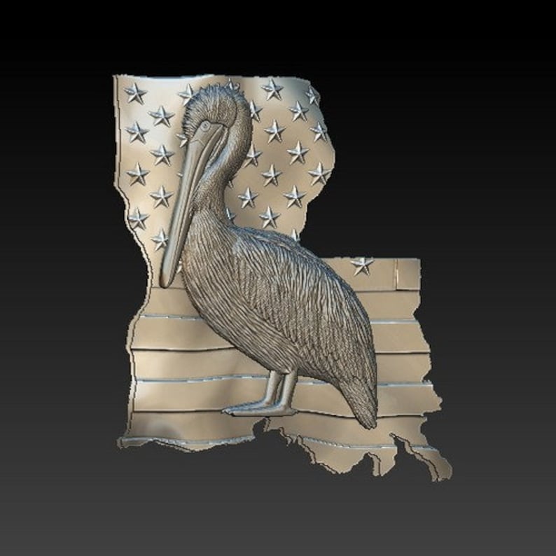 3D STL File for CNC Pelican Louisiana Flag USA - Etsy