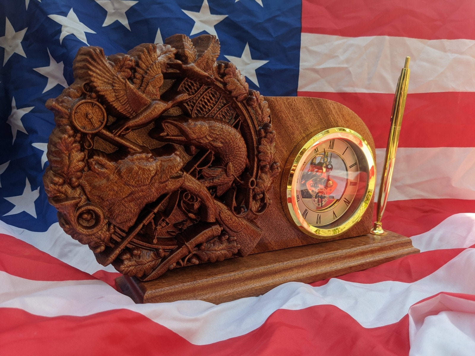 Shelf/desktop Clock With Pen Holder - Etsy