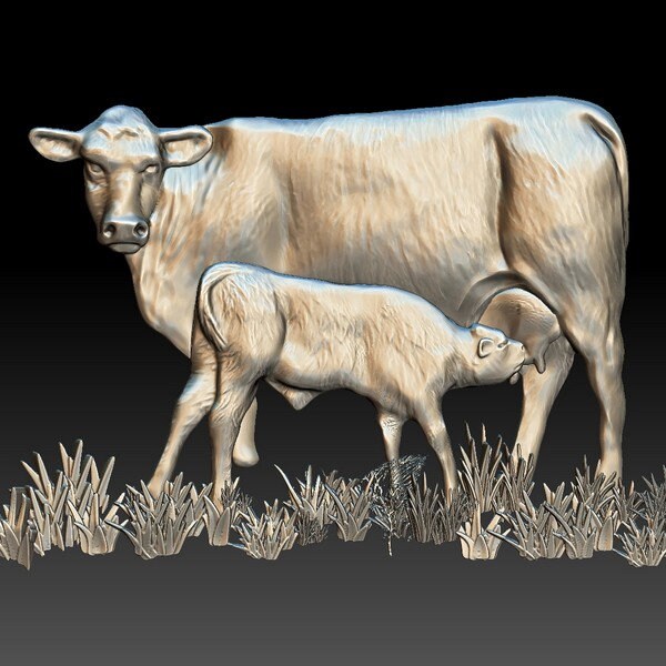 3D STL File for CNC - Cows V3 - Etsy