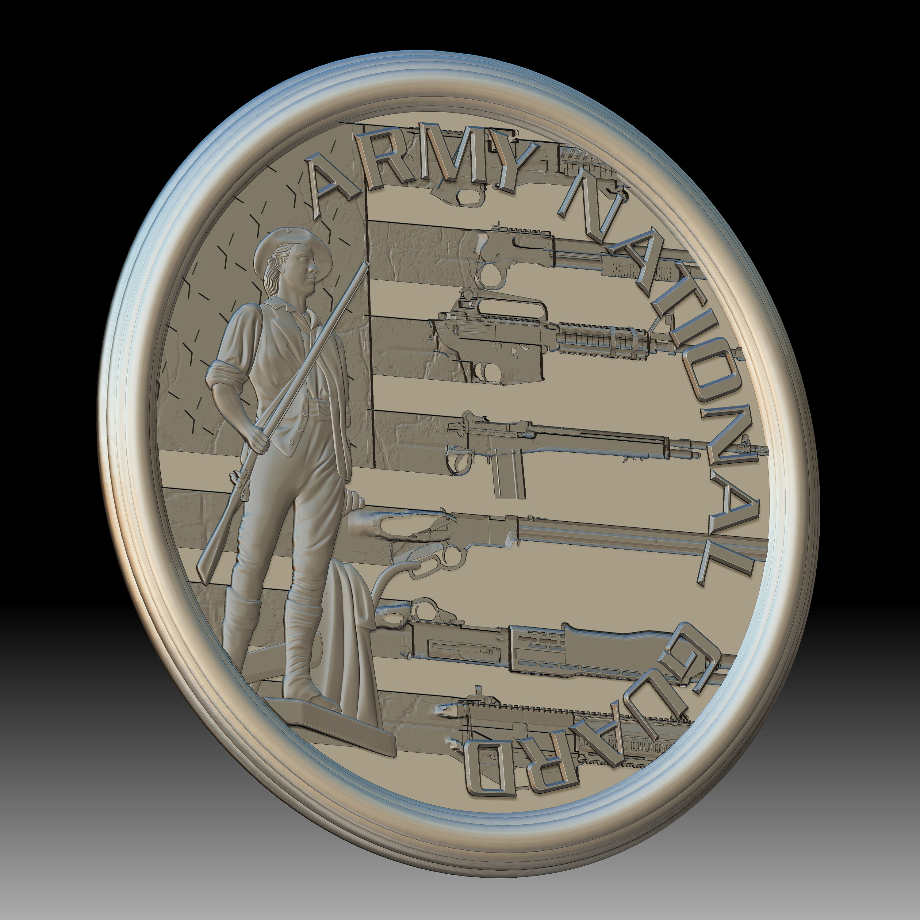 3D STL Model for CNC Army National Guard - Etsy