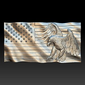 3D STL Models for CNC - Flag USA With Eagle - Full Set - 6 Stl Files ...