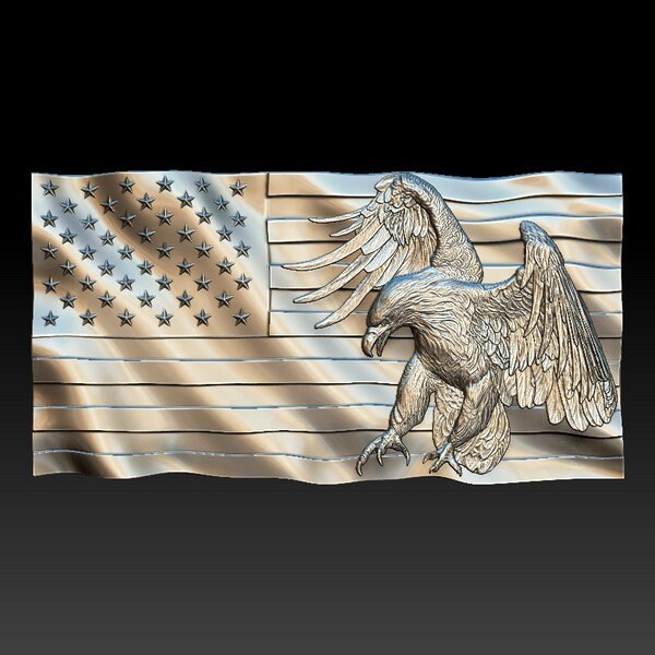 3D STL Models for CNC Flag USA With Eagle Full Set 6 Stl Files With Hi ...