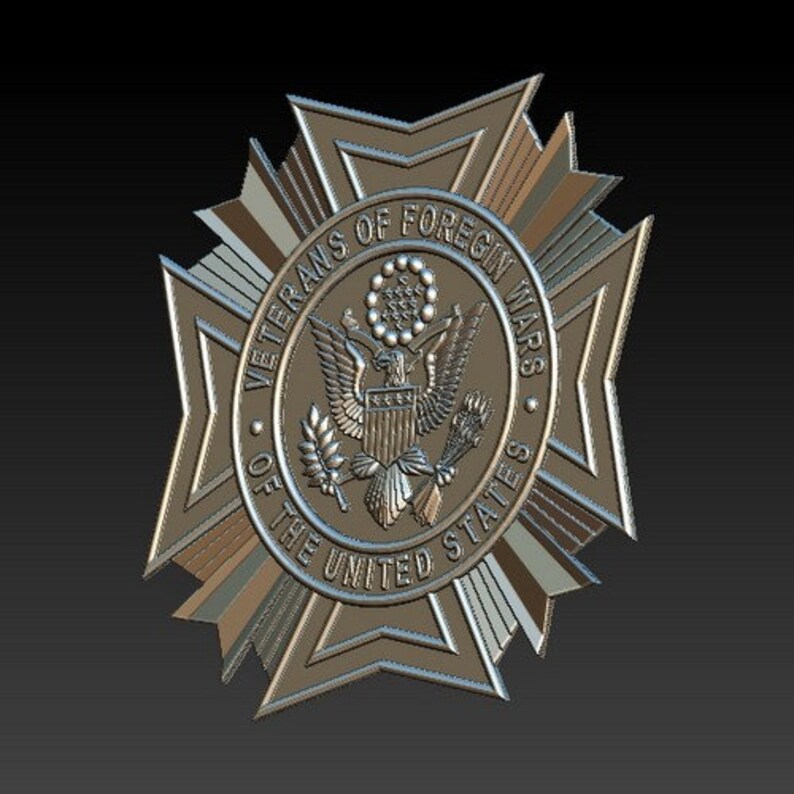 3D STL File for CNC Badge Veterans USA - Etsy
