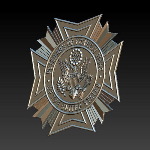 3D STL File for CNC Badge Veterans USA - Etsy