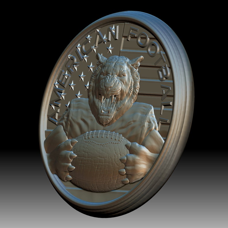 3D STL File for CNC Tiger American Football - Etsy Ireland