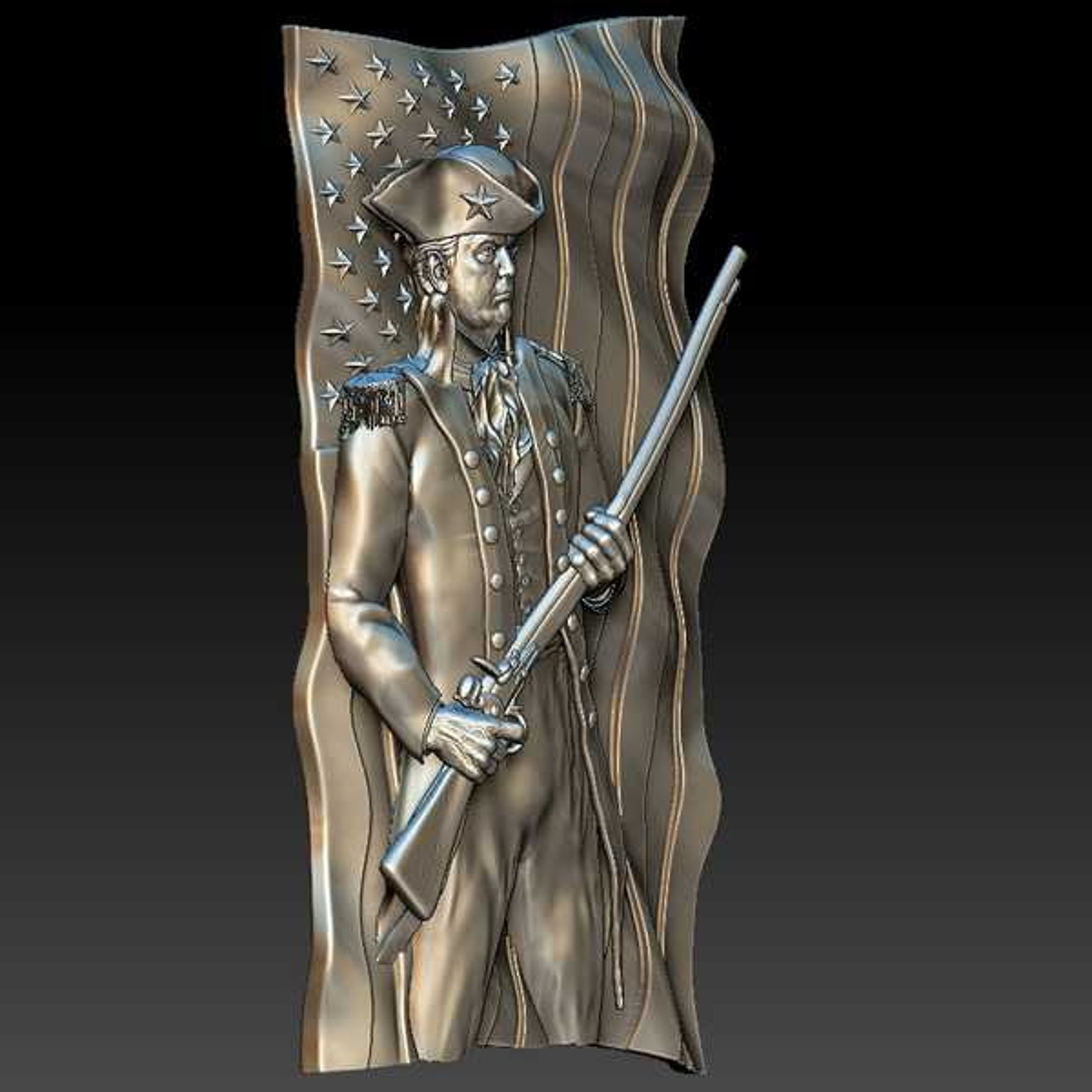 3D STL File for CNC - Trump V2 With Flag USA - Etsy