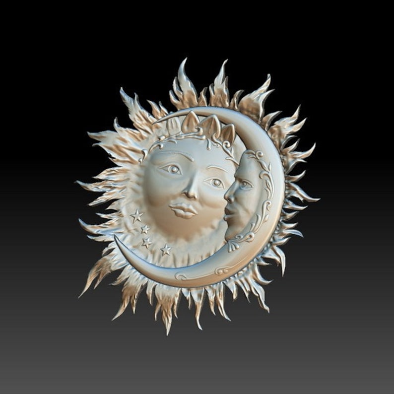 3D STL File for CNC Sun and Moon - Etsy
