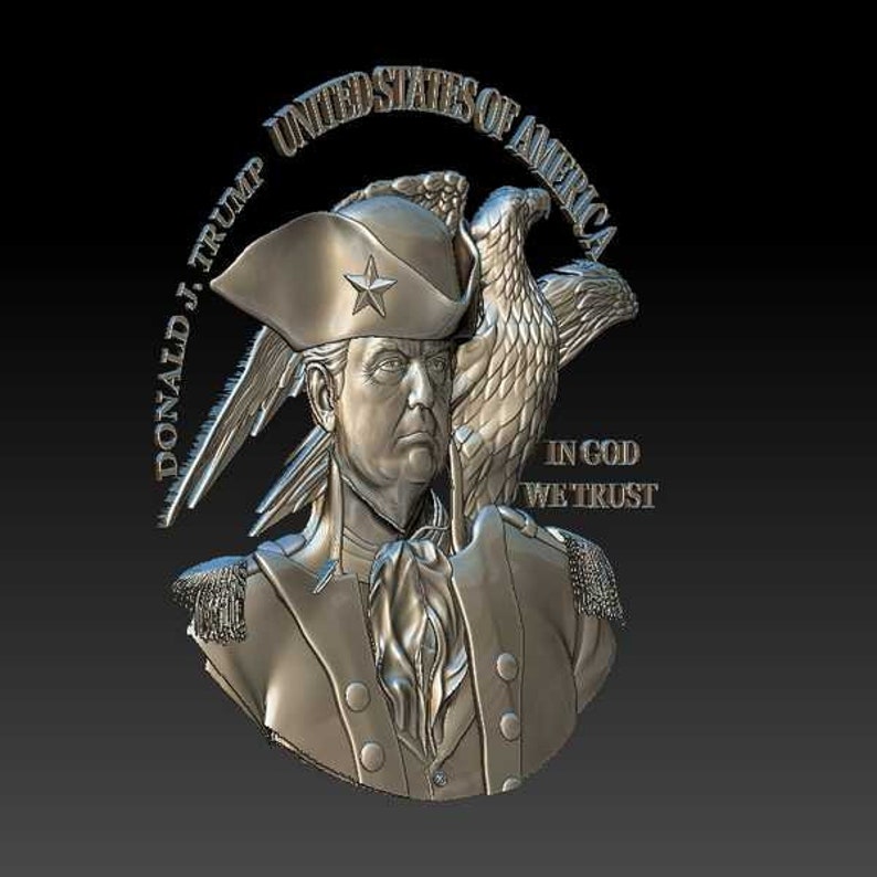 3D Model Stl and Grayscale for Laser and CNC Milling Machines Trump ...