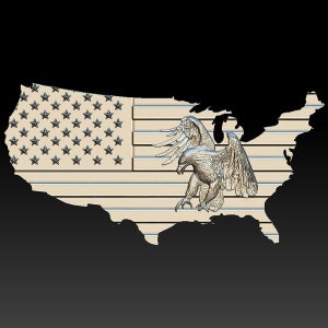 3D STL Models for CNC Flag USA With Eagle Full Set 6 Stl Files With Hi ...
