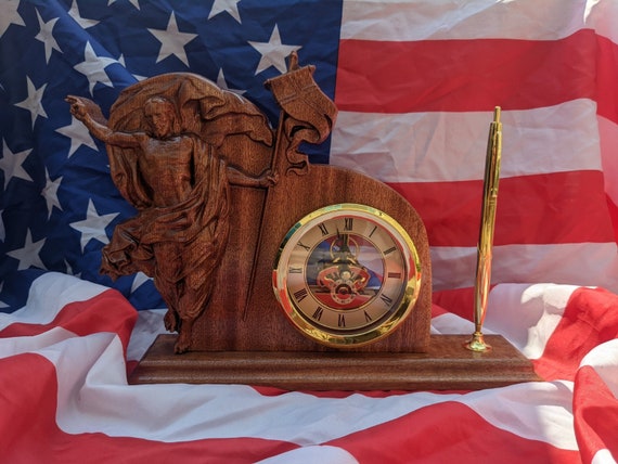 Shelf/desktop Clock With Pen Holder - Etsy