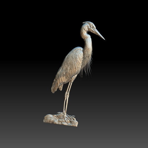 3D STL File for CNC - Heron Without Background - Etsy