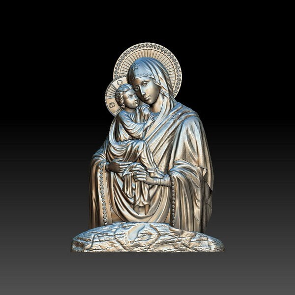 3D STL File for CNC - Virgin Mary With Jesus - Etsy