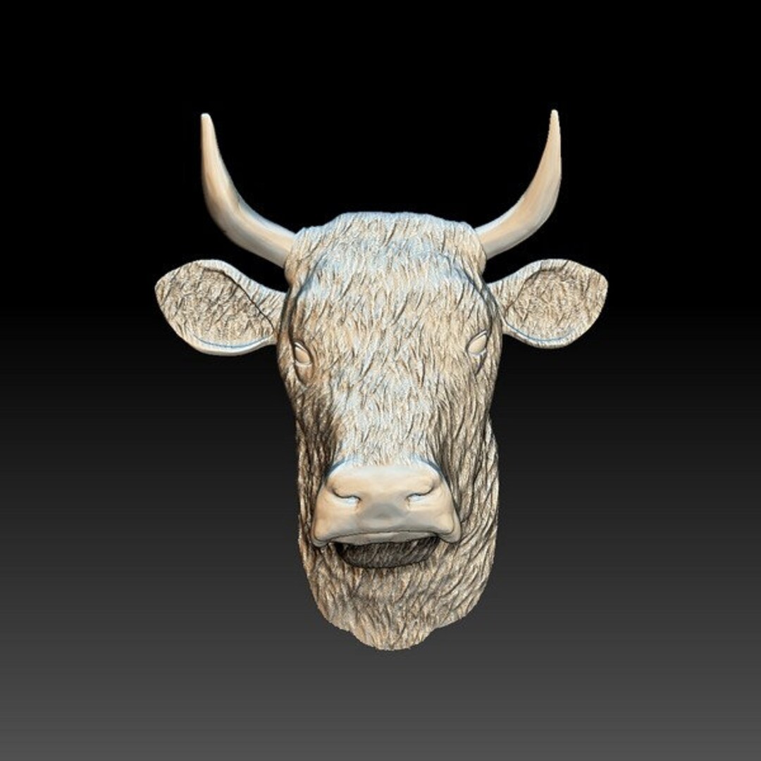 3D STL File for CNC - Cow's Head V1 - Etsy