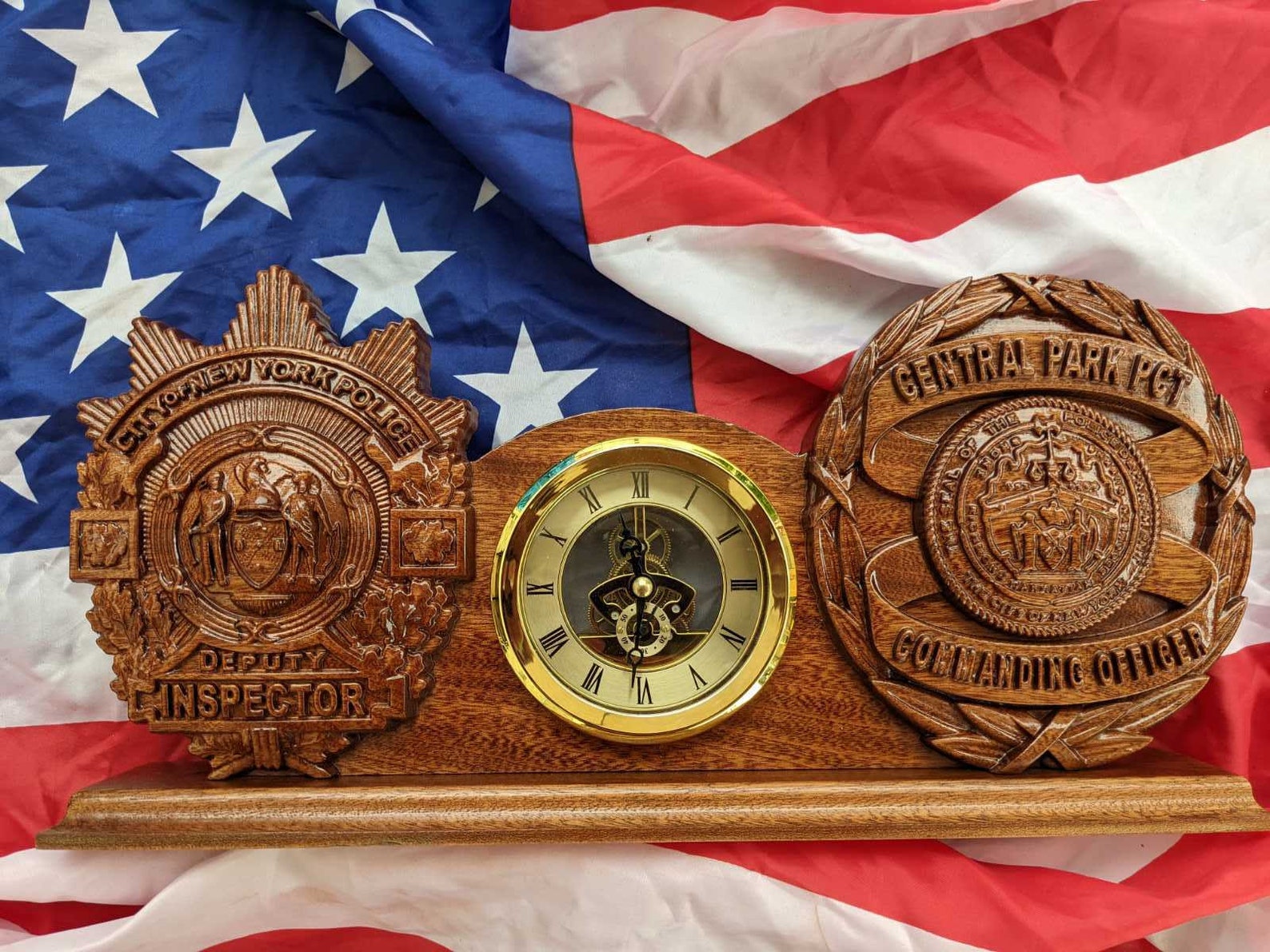 Custom Police Double Badges Shelf/desktop Clock With Pen Holder - Etsy