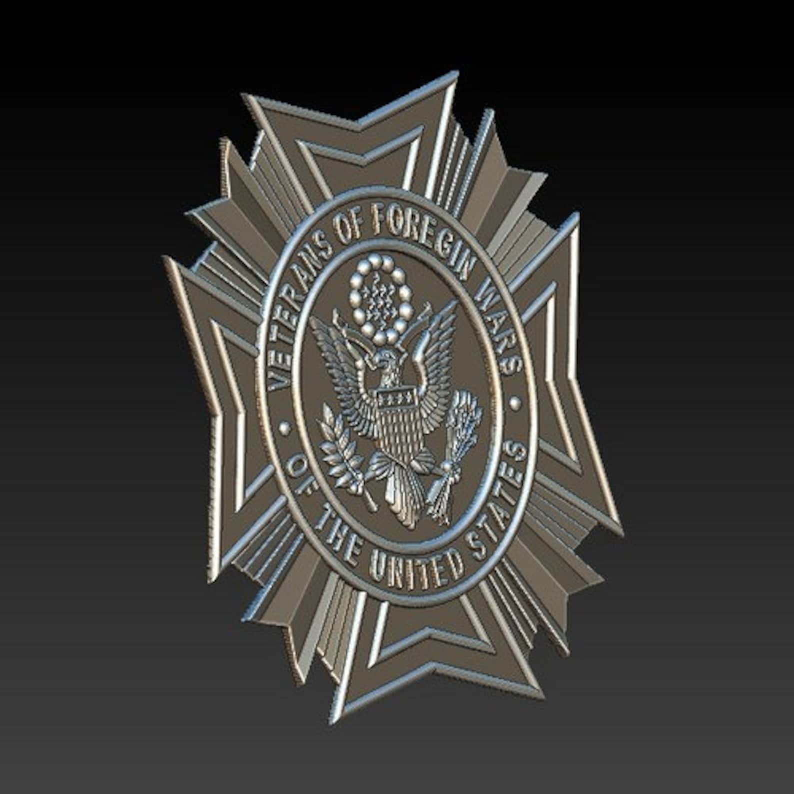 3D STL File for CNC Badge Veterans USA - Etsy