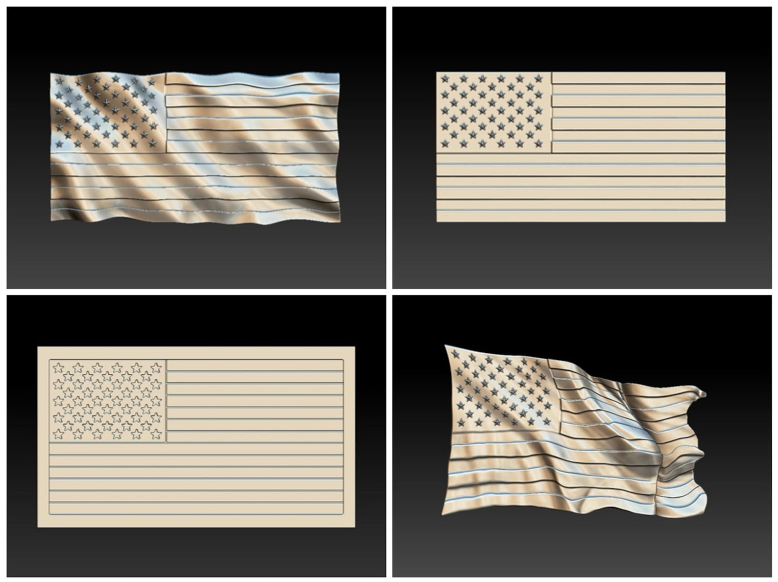 3D STL Models for CNC 14 Set USA Flags 14 Stl Files With Hi Details - Etsy