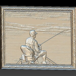 3D STL File for CNC - Fisher - Fishing - Etsy