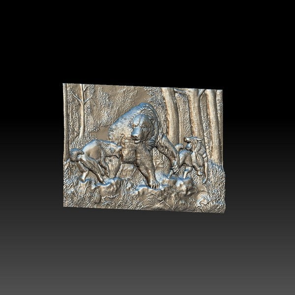 3D STL Model for CNC Scene Bear Hunting - Etsy