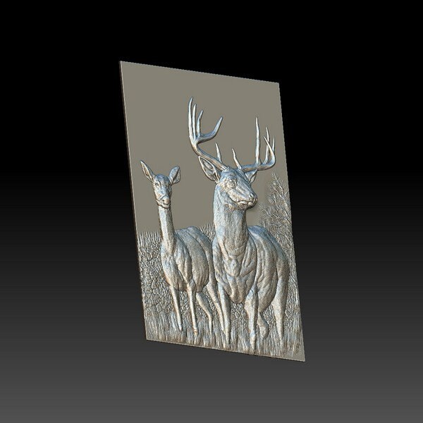 3D STL File for CNC Deers Pair V2 - Etsy