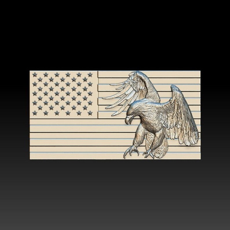 3D STL Models for CNC Flag USA With Eagle Full Set 6 Stl Files With Hi ...