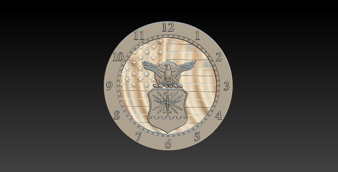 3D STL File for CNC - Wall Clock Flag With Eagle - Etsy