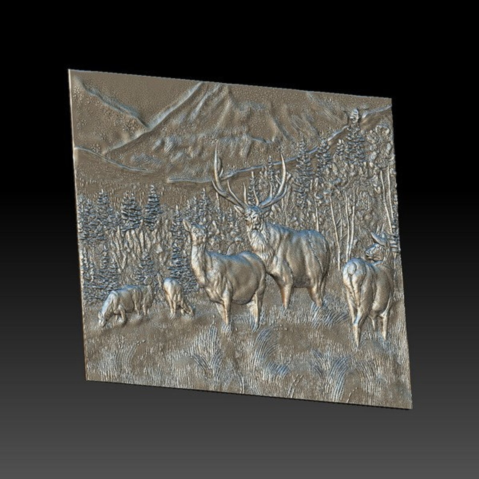 3D STL File for CNC - Deers Family Full - Etsy