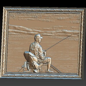 3D STL File for CNC - Fisher - Fishing - Etsy