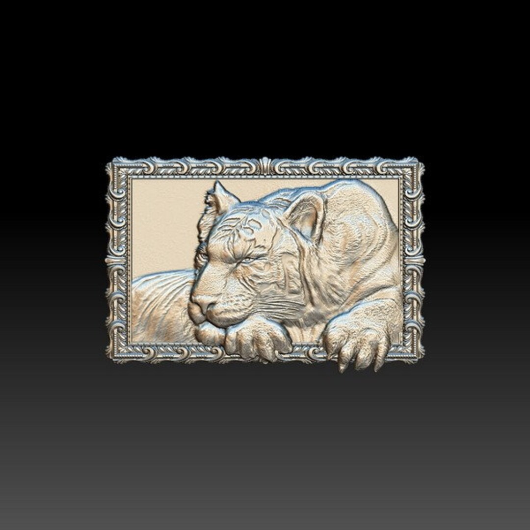 3D STL Model for CNC - Scene Tiger_1 - Etsy