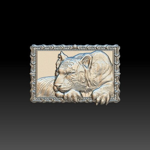 3D STL Model for CNC Scene Tiger_1 - Etsy