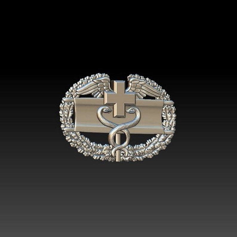 3D STL File for CNC Army Combat Medic Badge - Etsy