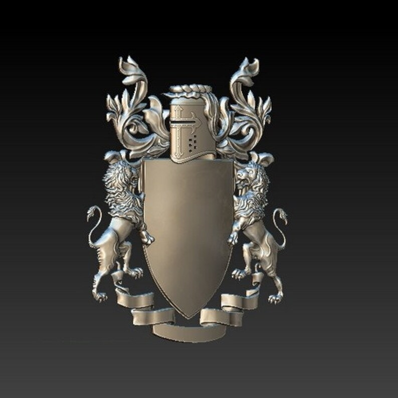 3D STL Model for CNC Shield With Lions - Etsy