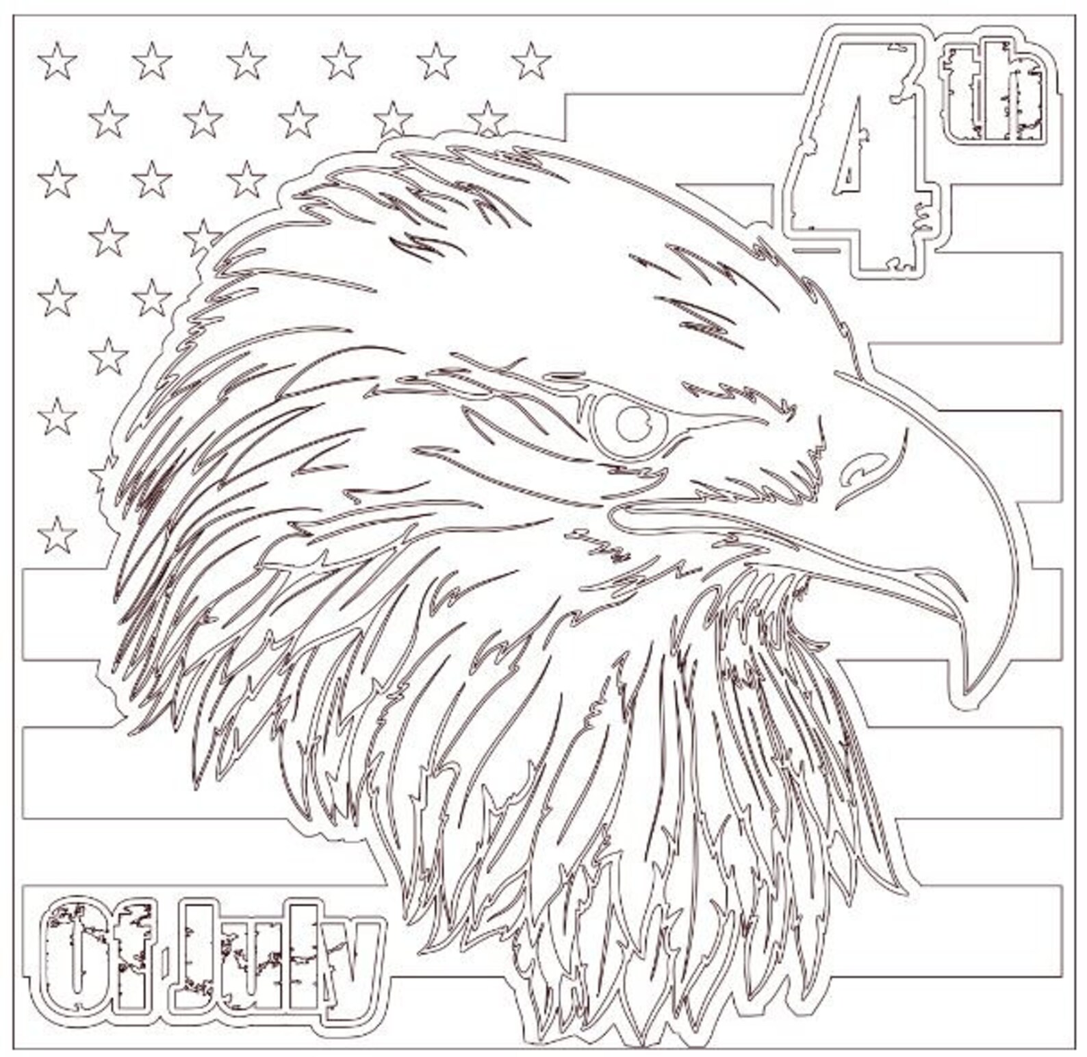 Vector File for CNC and Laser Engraving - 4th July - Etsy