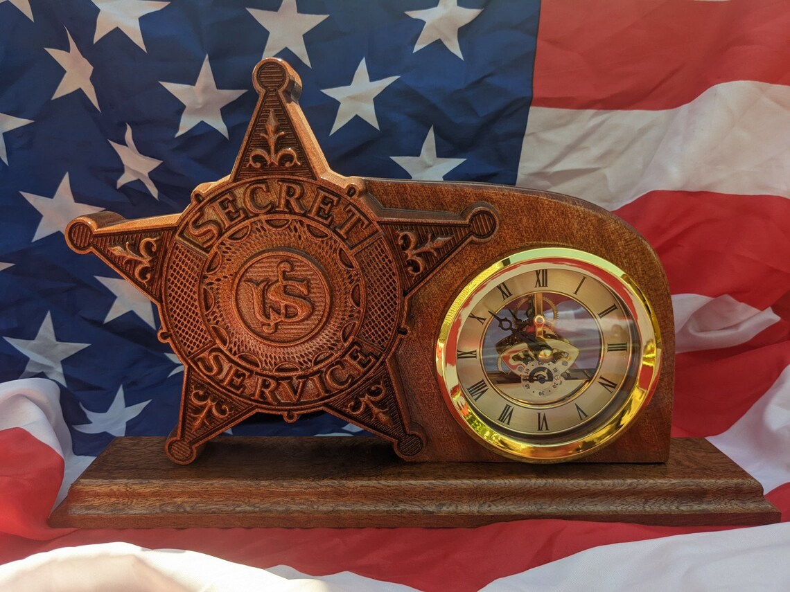 Custom Police Badge Shelf/desktop Clock With Pen Holder - Etsy