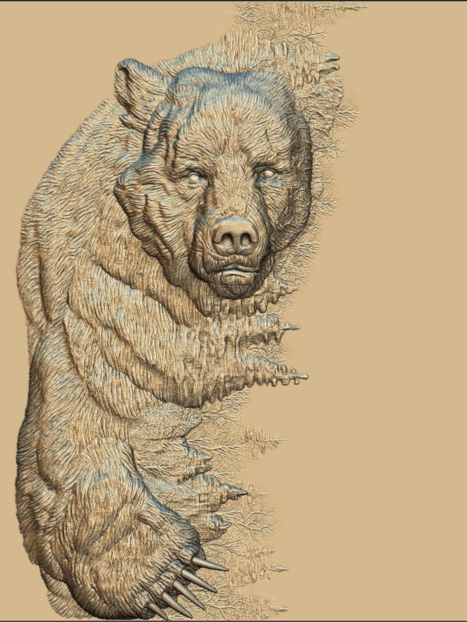 3D STL Model for CNC Black Bear - Etsy