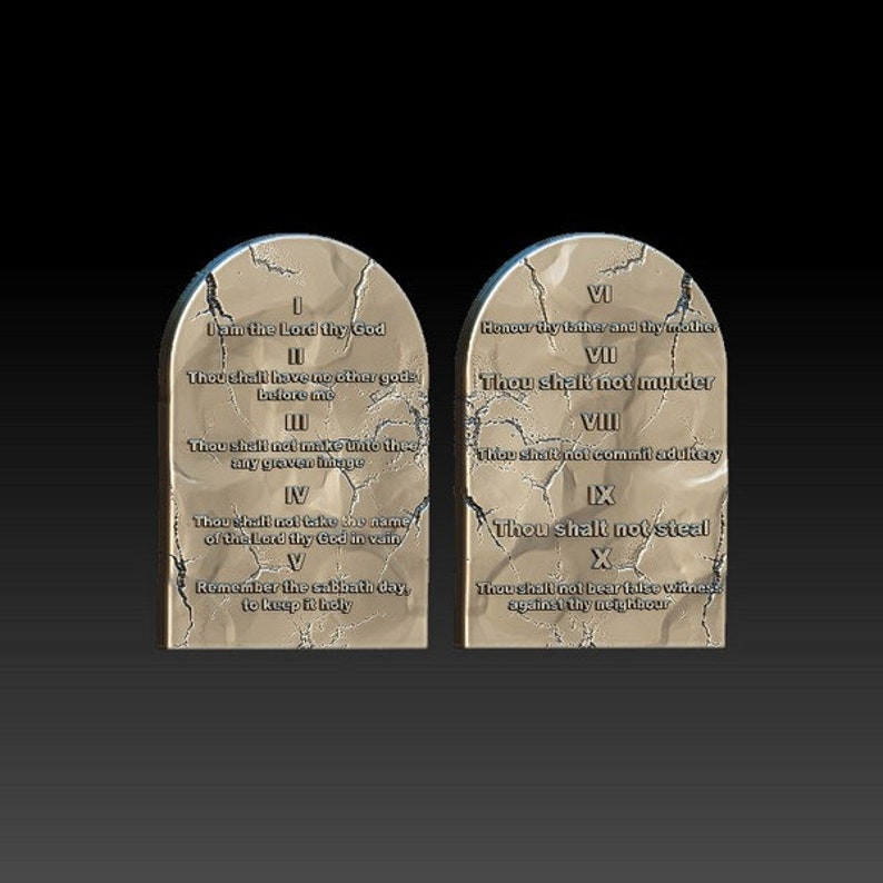 3D STL File for CNC 10 Commandments - Etsy