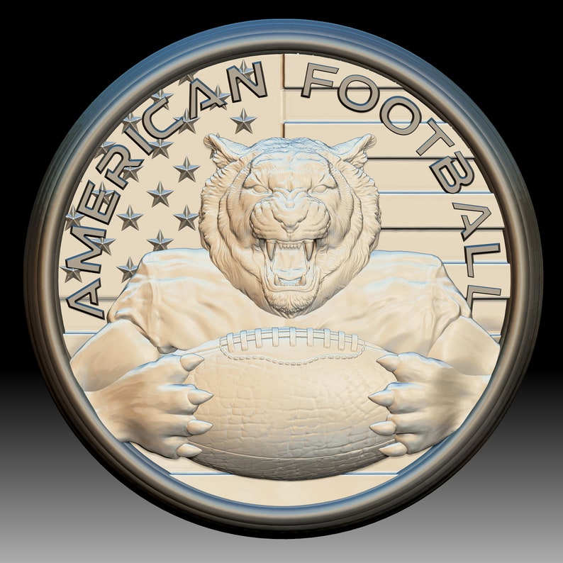 3D STL File for CNC Tiger American Football - Etsy Ireland