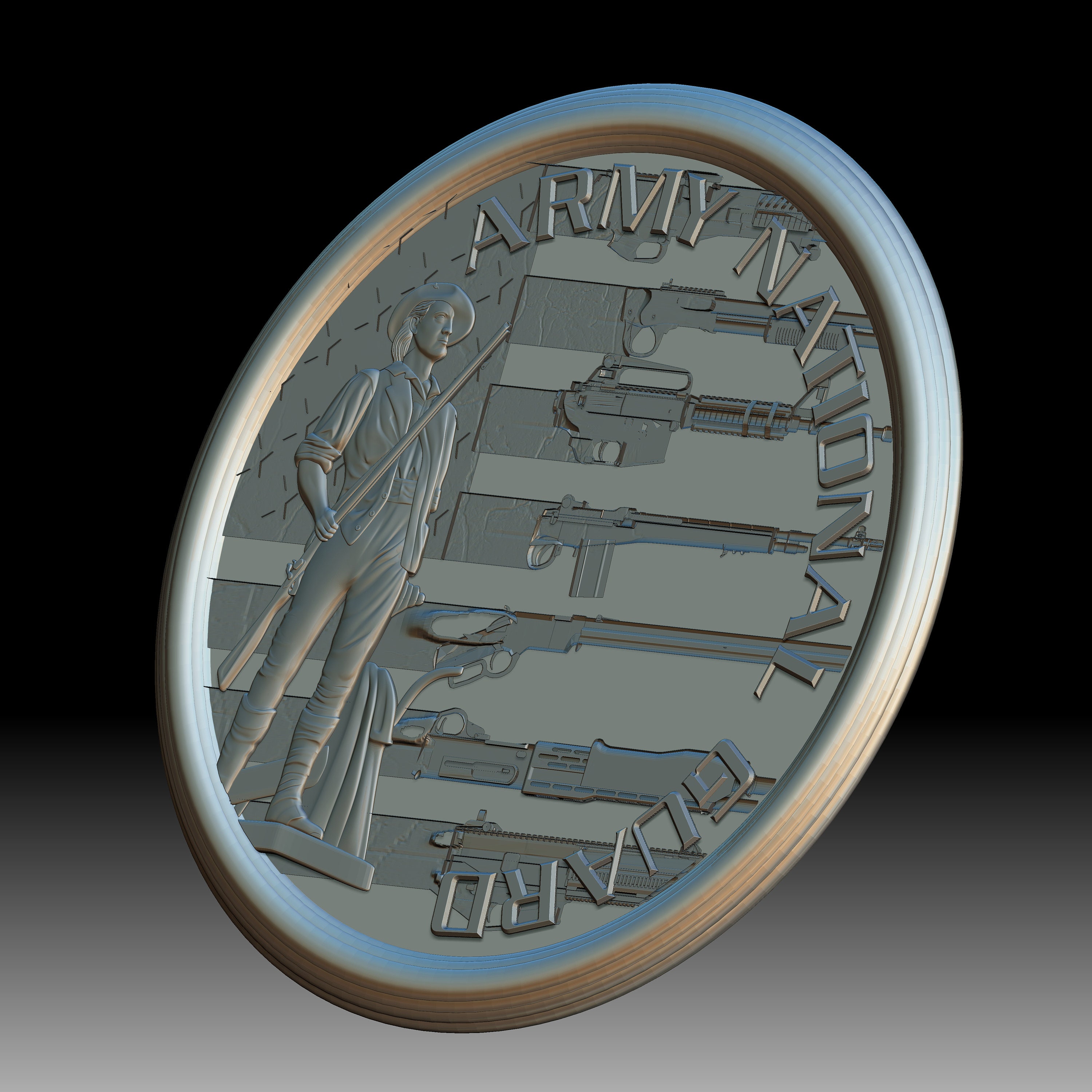 3D STL Model for CNC - Army National Guard - Etsy