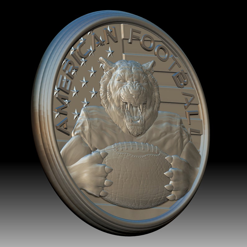 3D STL File for CNC Tiger American Football - Etsy Ireland