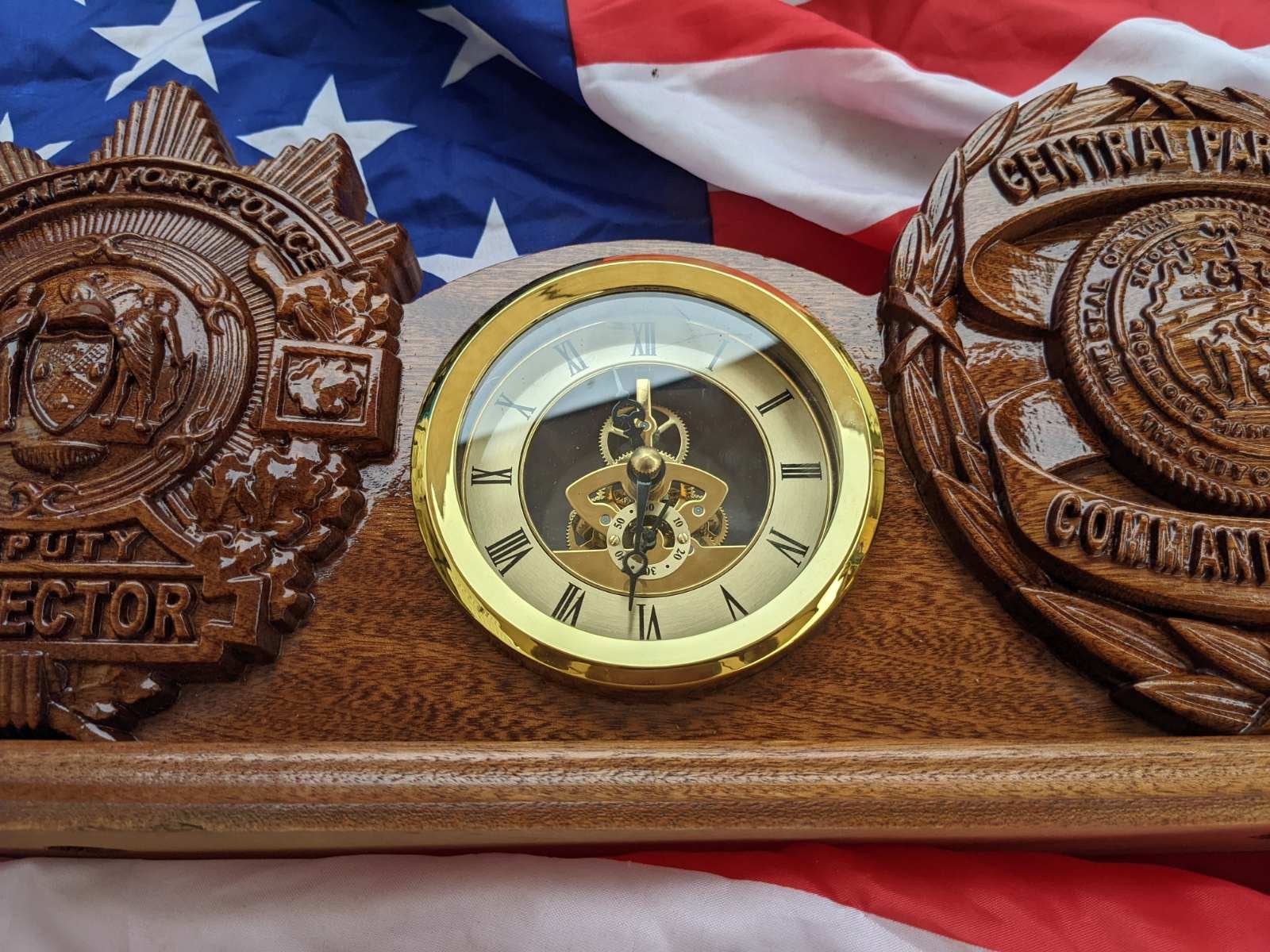 Custom Police Double Badges Shelf/desktop Clock With Pen Holder - Etsy
